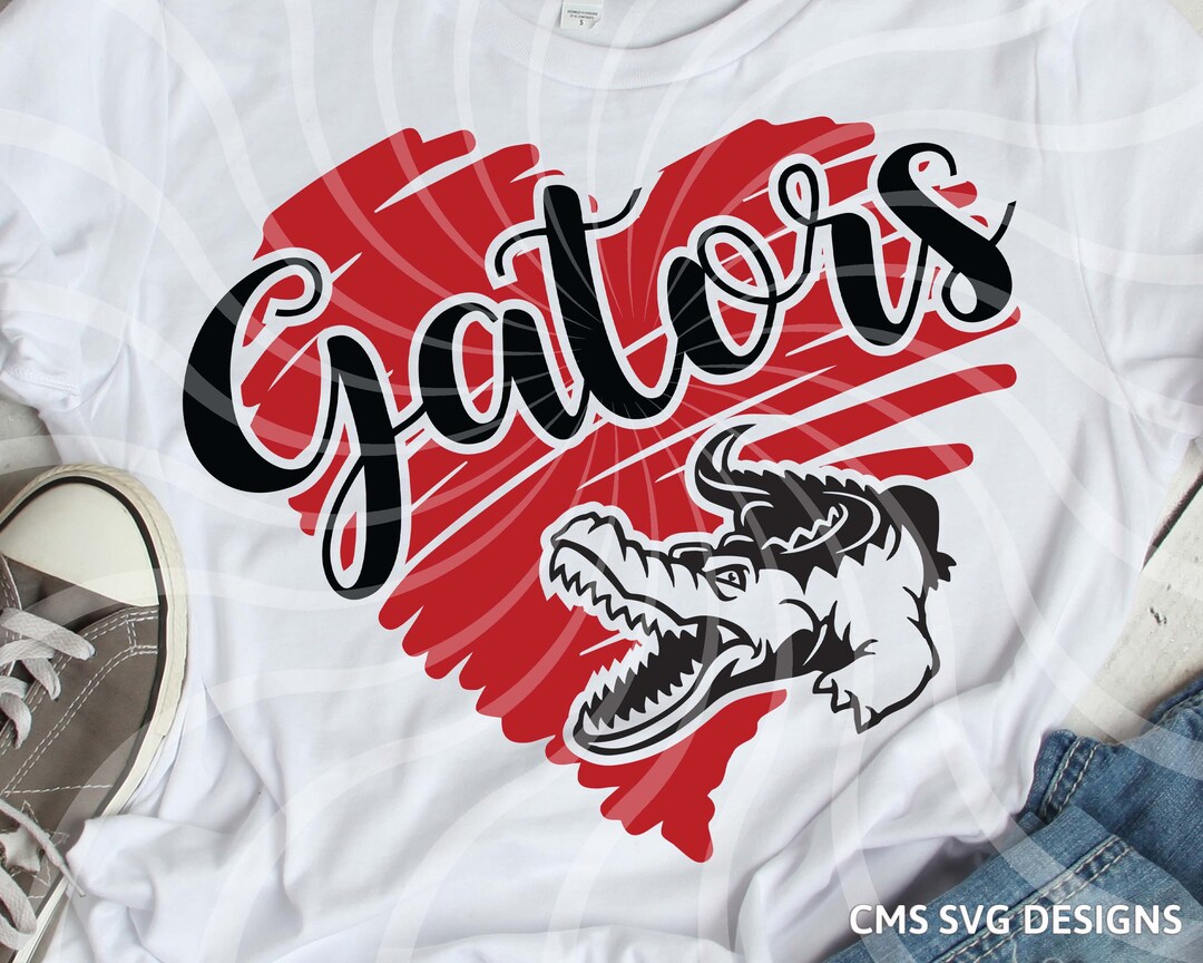 Gator Svg, Gators Svg, Gator Scribble Heart, School Pride Mascot Cut ...