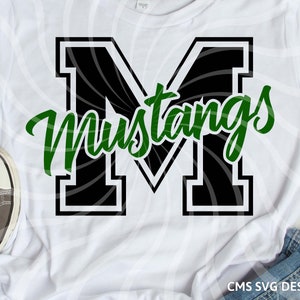 Mustang Svg Mustangs Svg Mustang Varsity Letter School - Etsy