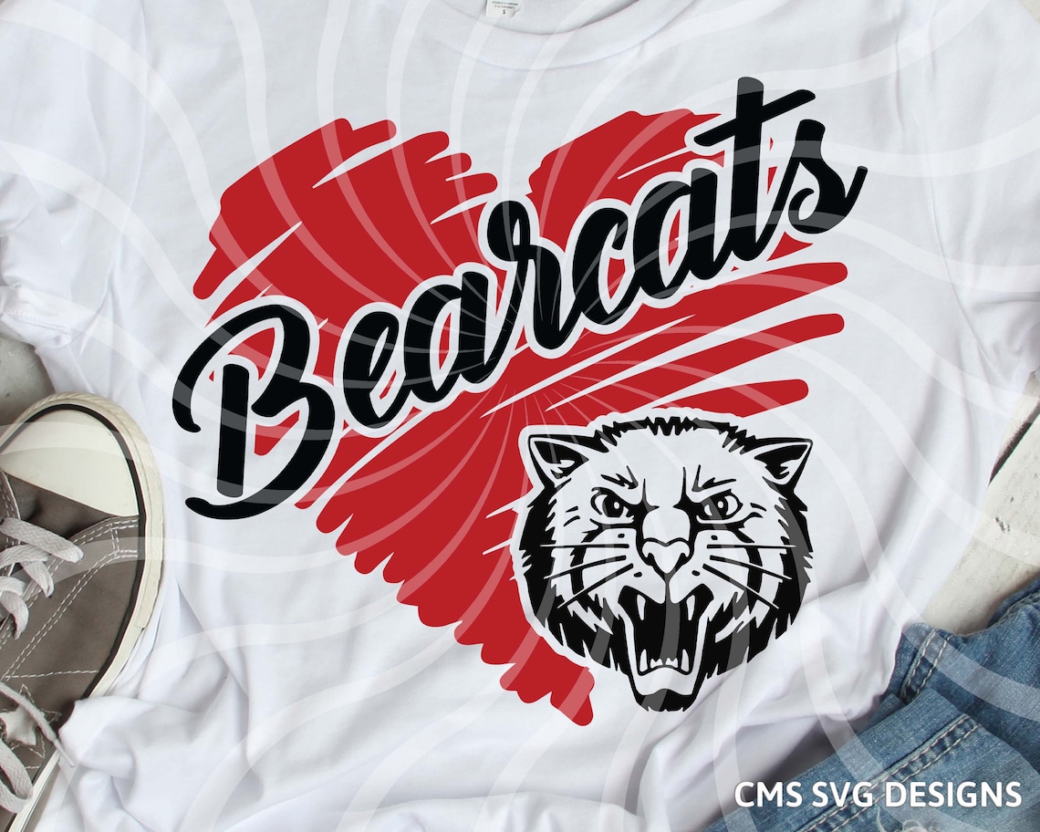 Bearcat Svg Bearcats Svg Bearcat Scribble Heart Svg Cat - Etsy