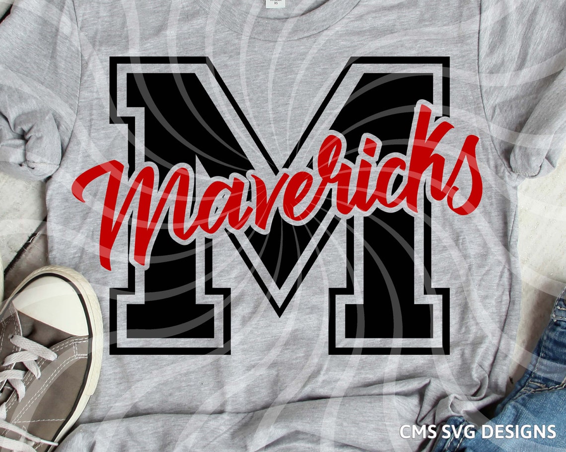 Mavericks Svg Maverick Svg Mavericks Varsity Letter School | Etsy