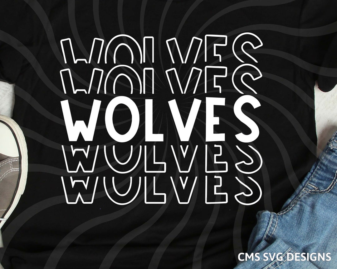 Wolf Svg, Wolves Svg, Wolves Stacked Words, School Pride Mascot Cut ...