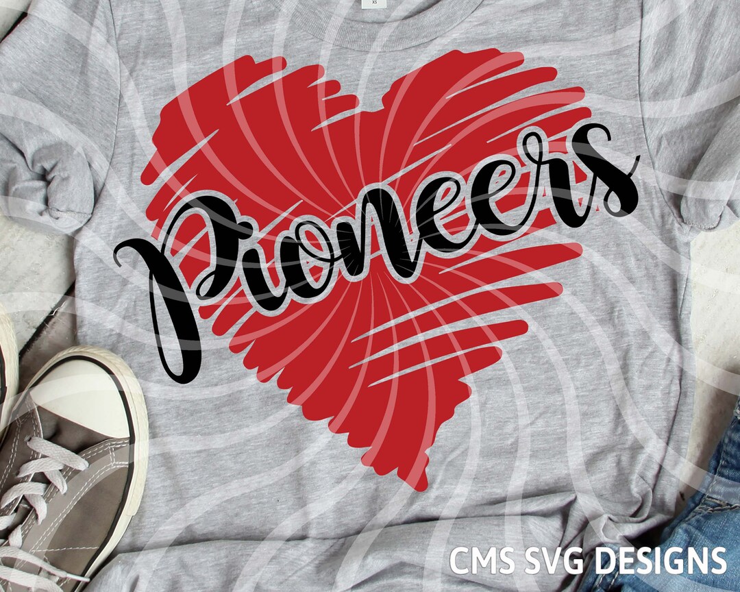 Pioneers Svg, Pioneer Svg, Pioneer Scribble Heart, School Pride Mascot ...