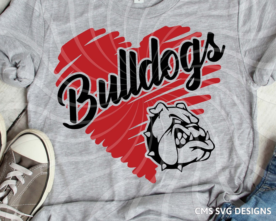 Bulldog SVG Bulldogs Clipart Bulldog Scribble Heart Svg - Etsy