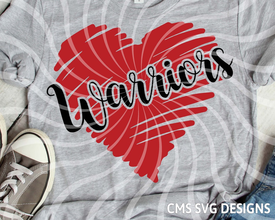 Warrior Svg Warriors Svg Warrior Scribble Heart School - Etsy
