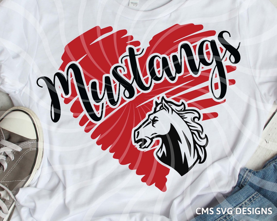 Mustang Svg Mustangs Svg Mustang Scribble Heart School - Etsy