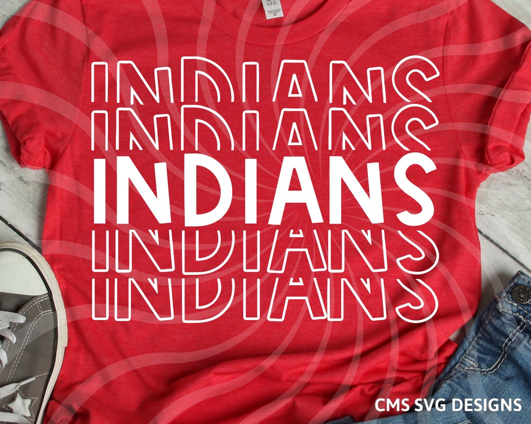 Indian Svg, Indians Svg, Indian Stacked Words, School Pride Mascot Cut ...