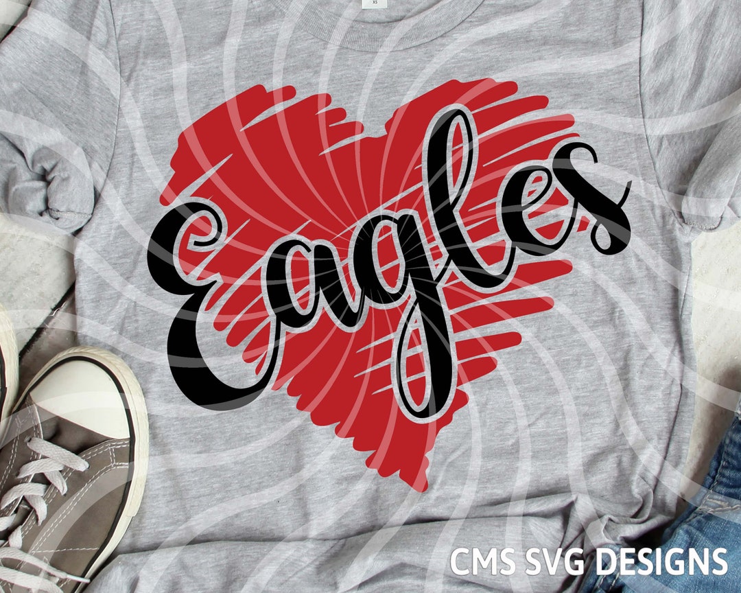 Eagle Svg, Eagles Svg, Eagle Scribble Heart Svg, School Pride Mascot ...