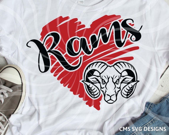 Ram Svg Rams Svg Ram Scribble Heart School Pride Mascot Cut | Etsy