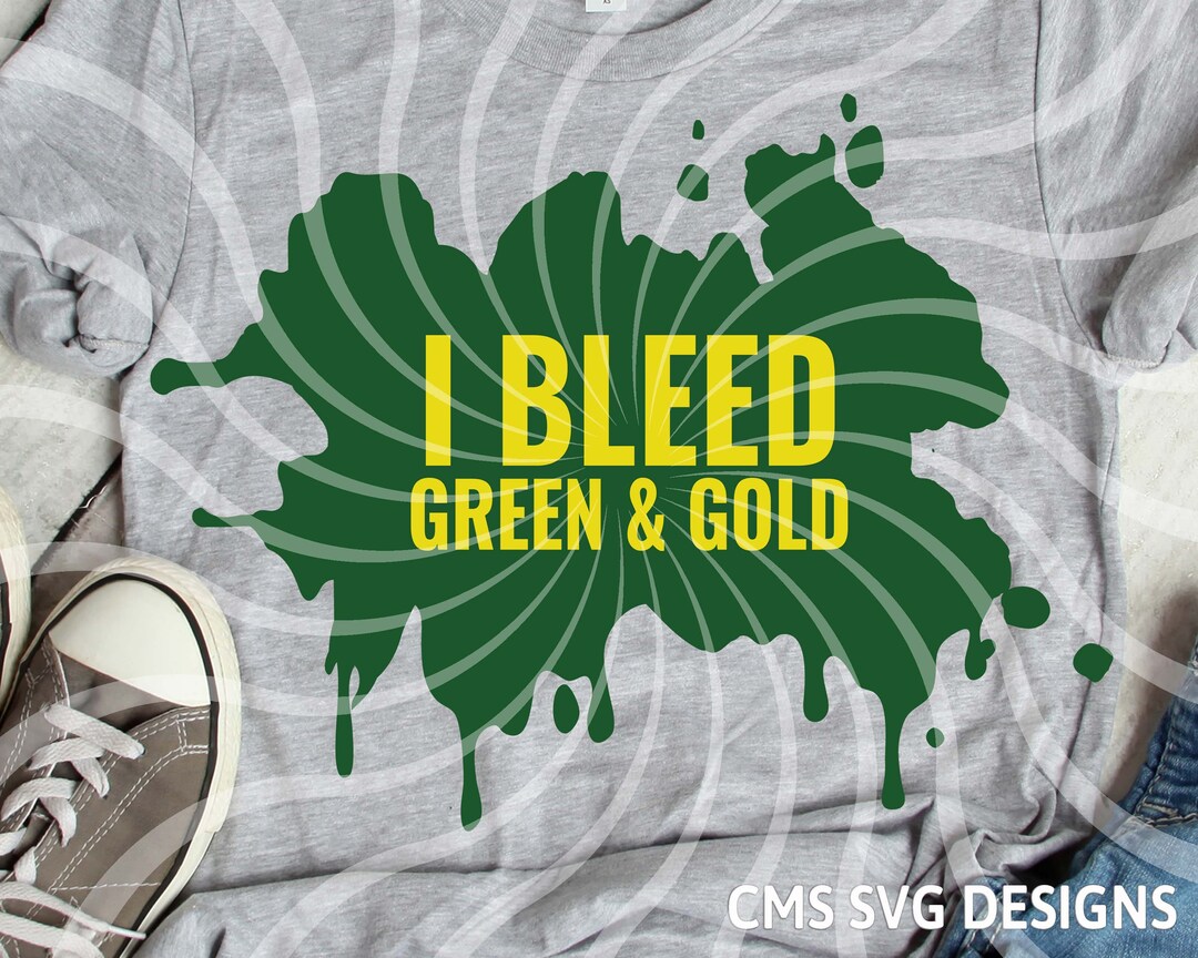 School Colors, I Bleed Green and Gold, School Pride Cut File Printable ...