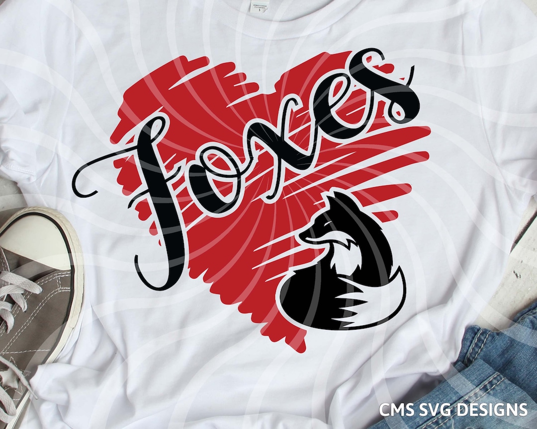 Fox SVG, Foxess Clipart, Foxes Heart Scribble Svg, School Pride Mascot ...