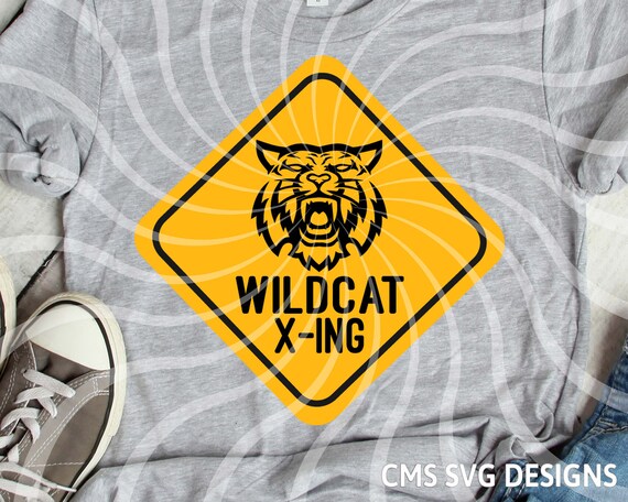Wildcat SVG Wildcats Clipart Wildcat Crossing Sign School - Etsy