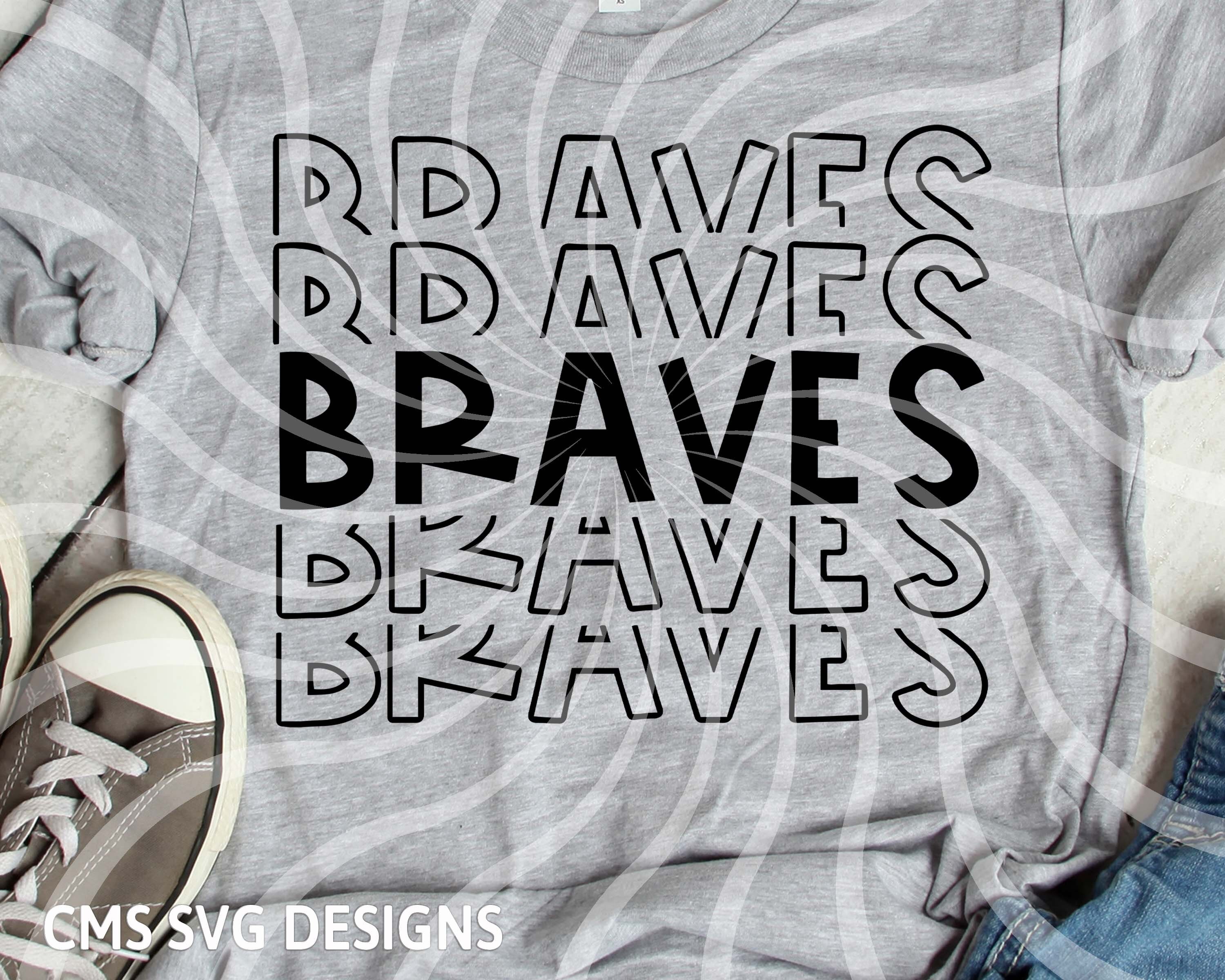 Brave Svg Braves Svg Braves Stacked Letters School Pride - Etsy