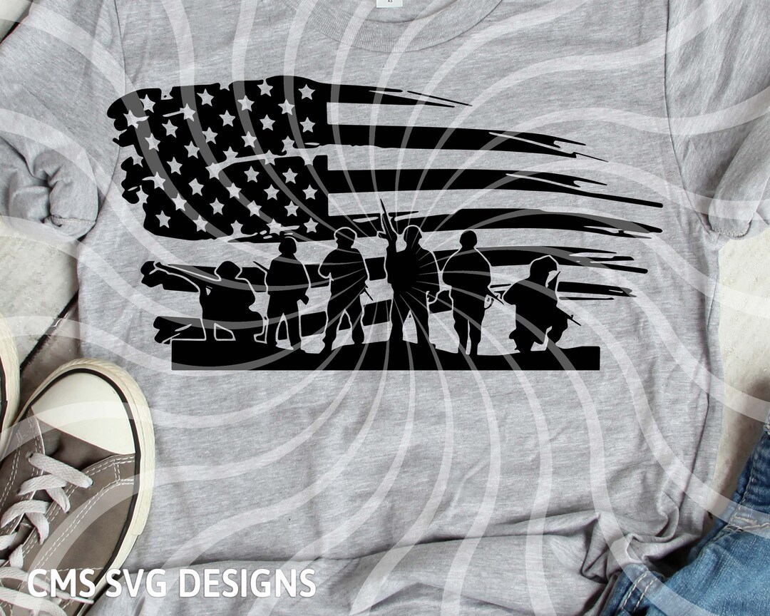American Flag Soldiers SVG, USA Military Svg, Patriotism Svg, Cut File ...