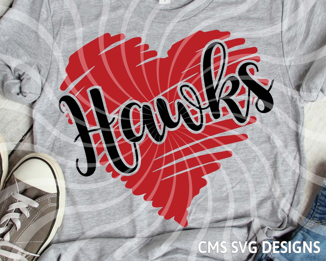 Hawks Svg, Hawk Svg, Hawks Scribble Heart Svg, School Pride Mascot Cut ...