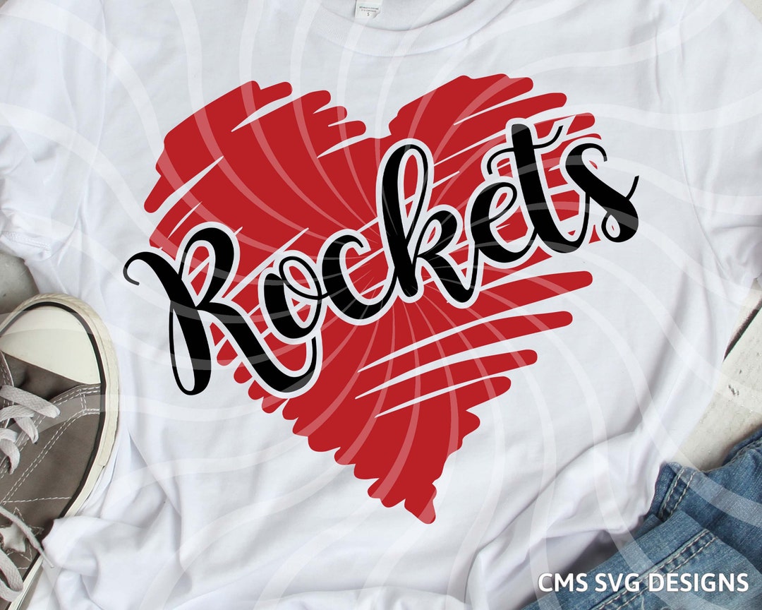 Rockets Svg, Rocket Svg, Rockets Scribble Heart, School Pride Mascot ...