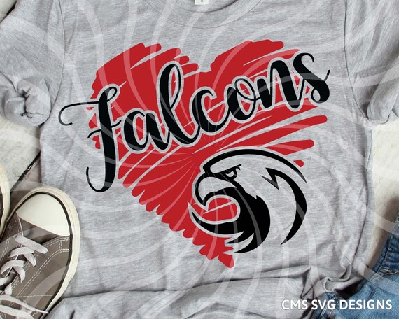 Falcon Svg Falcons Svg Falcon Scribble Heart Svg School | Etsy