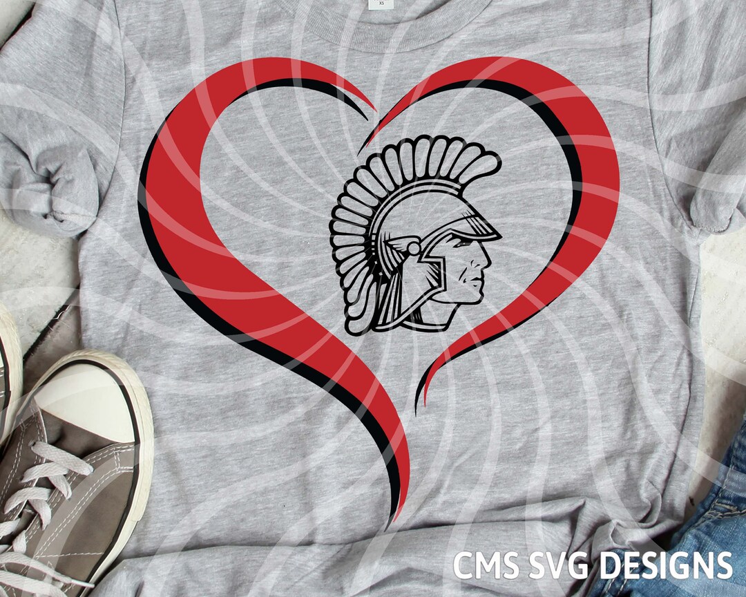 Trojan Svg, Trojan Svg, Trojan Double Heart Svg, School Pride Mascot ...