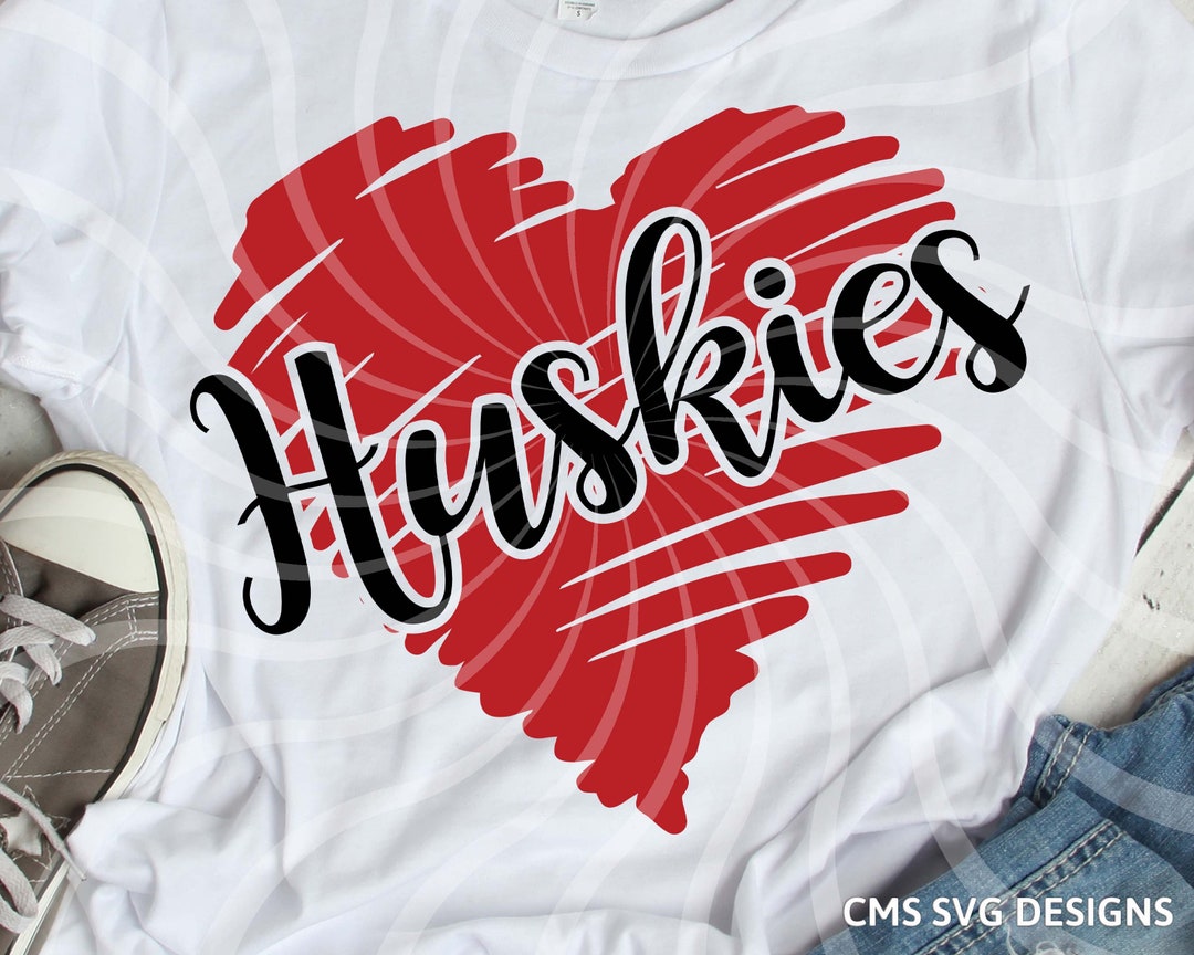 Husky Svg, Huskies Svg, Huskies Scribble Heart Svg, School Pride Mascot ...