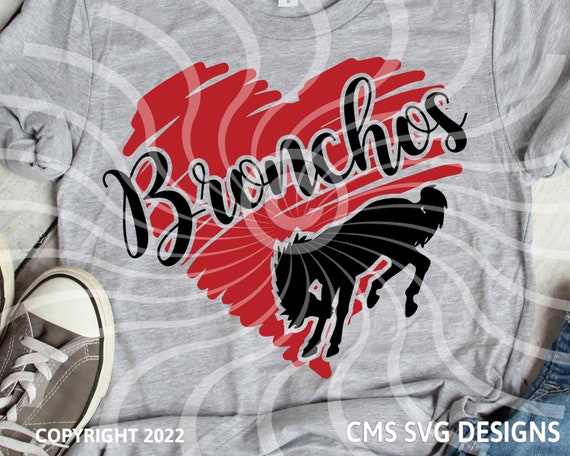 Broncho Svg Bronchos Svg Broncho Scribble Heart School - Etsy