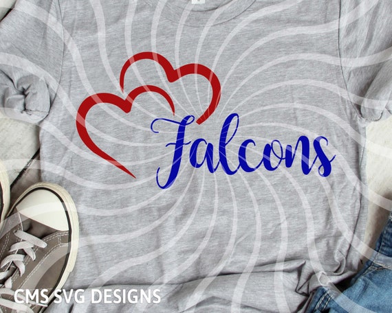 Falcon Svg Falcons Svg Falcon Two Hearts Svg School Pride - Etsy