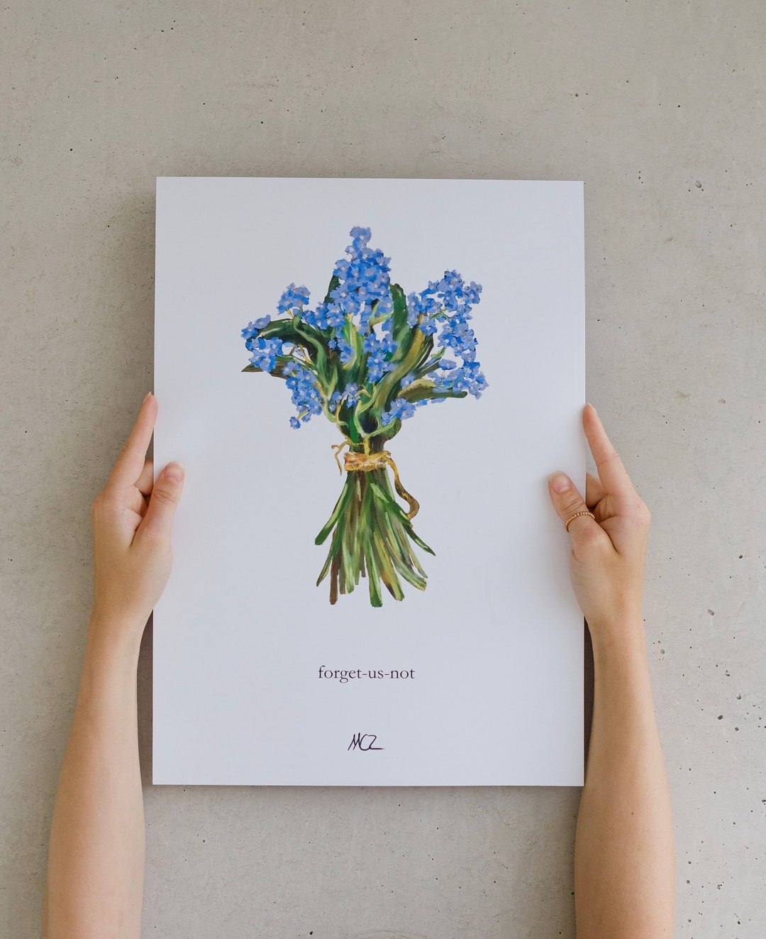 Poster With Art Print forget-us-not - Etsy
