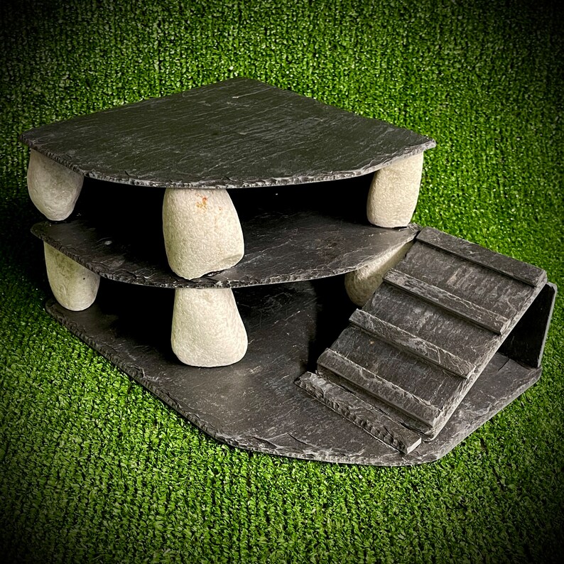 FLINTSTONE 2 Tier Ramp Handmade Natural Slate Cave - Etsy UK