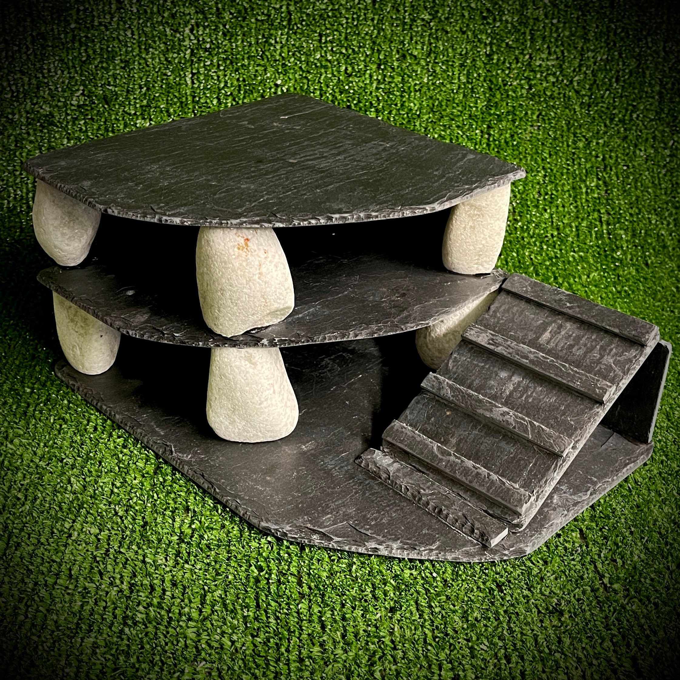 FLINTSTONE 2 Tier Ramp Handmade Natural Slate Cave - Etsy UK