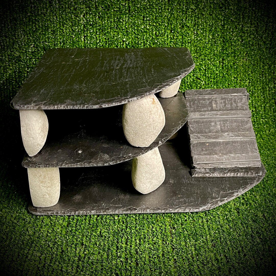 FLINTSTONE 2 Tier Ramp Handmade Natural Slate Cave - Etsy UK
