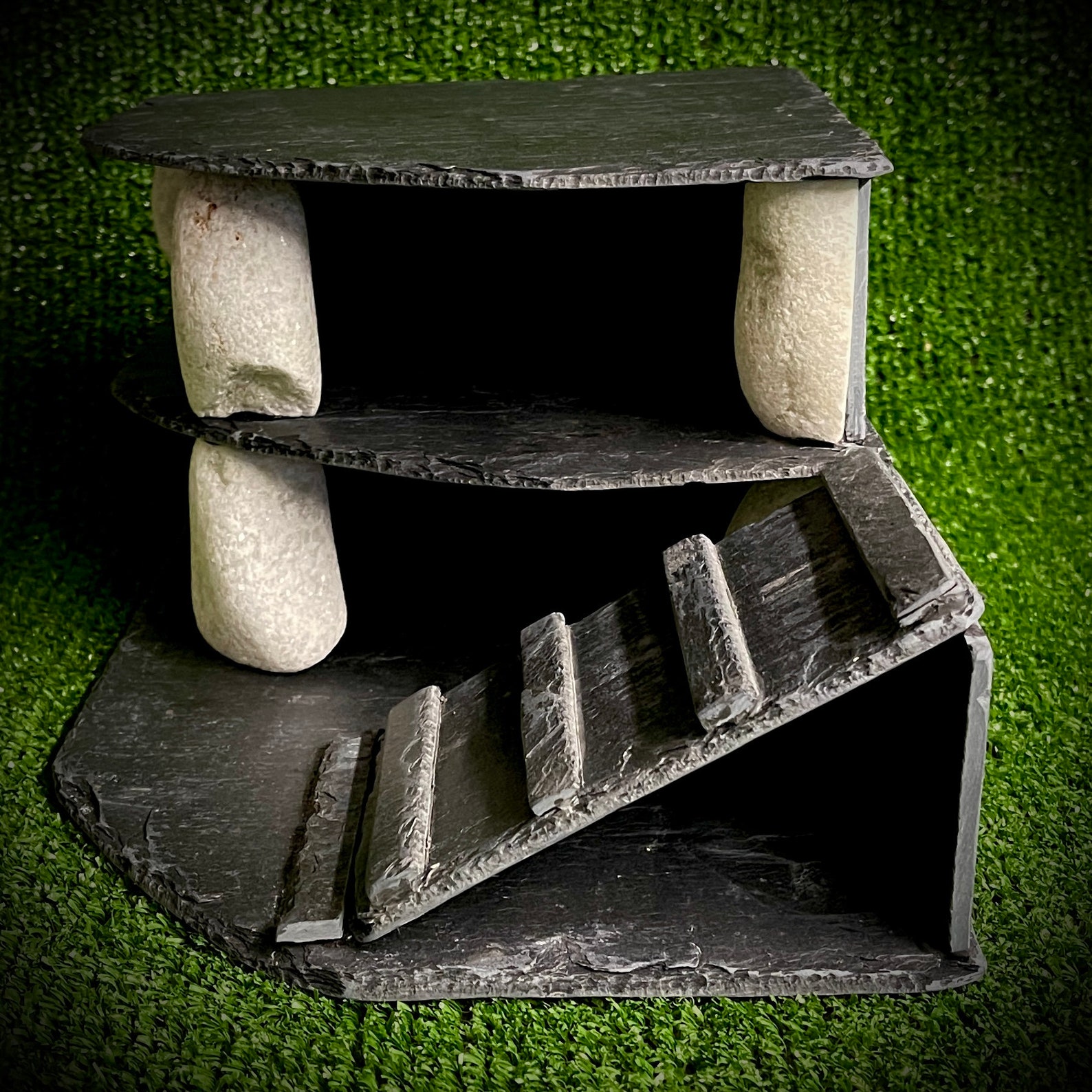 FLINTSTONE 2 Tier Ramp Handmade Natural Slate Cave - Etsy UK