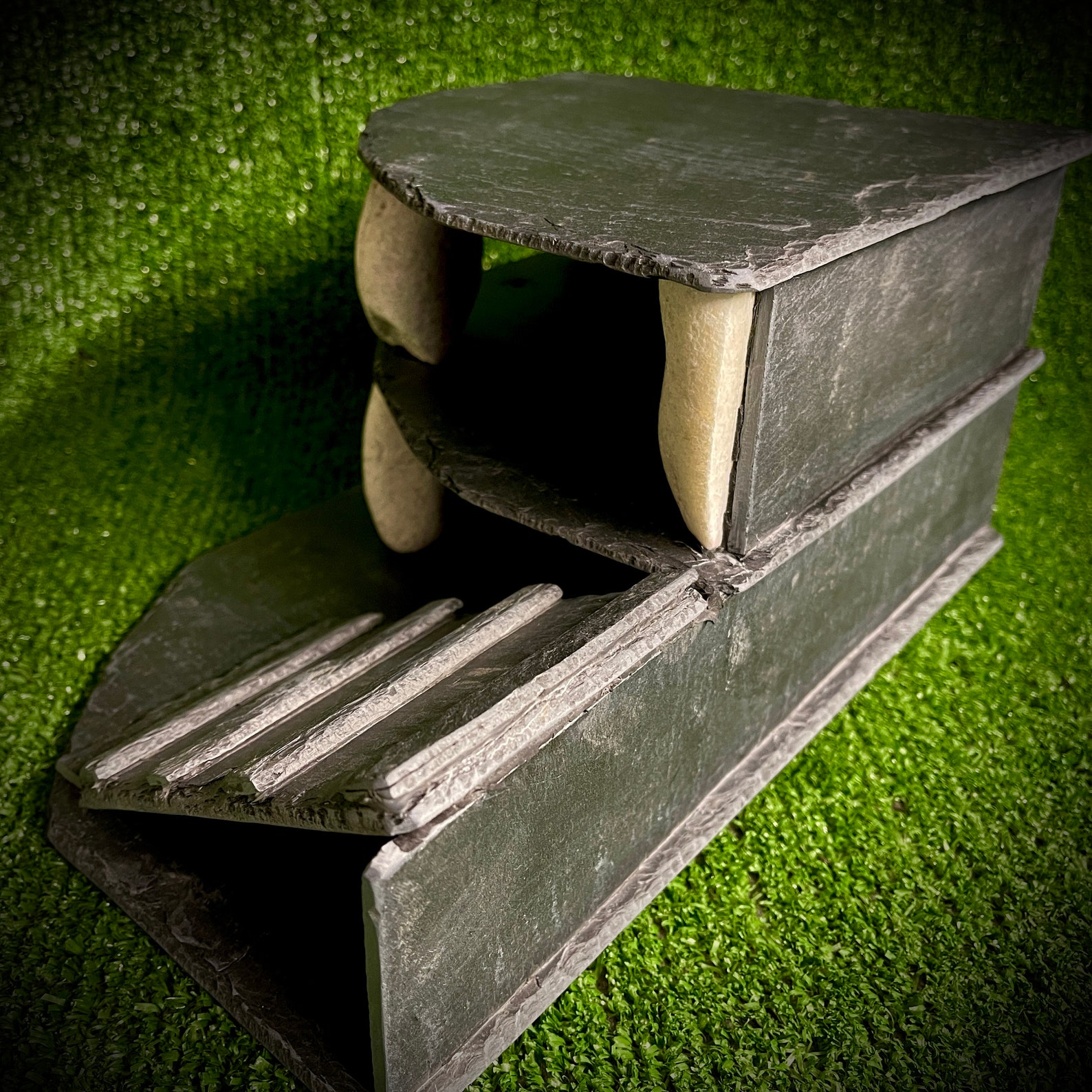 FLINTSTONE 2 Tier Ramp Handmade Natural Slate Cave - Etsy UK