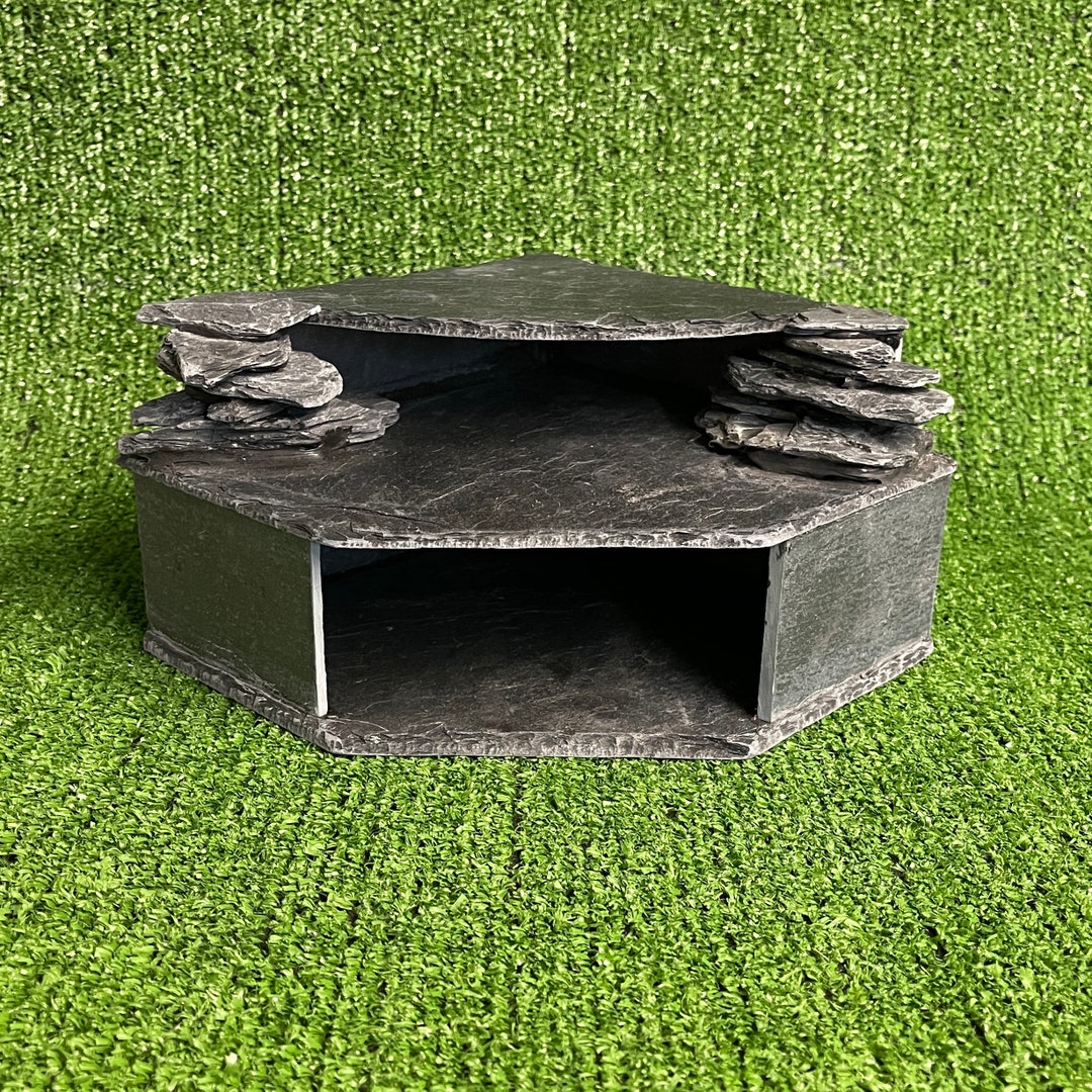 Slate Reptile Aquatic Cave, With Basking Roof, Axolotl, Catfish, Snakes ... Slate Reptile Aquatic Cave, With Basking Roof, Axolotl, Catfish, Snakes ...