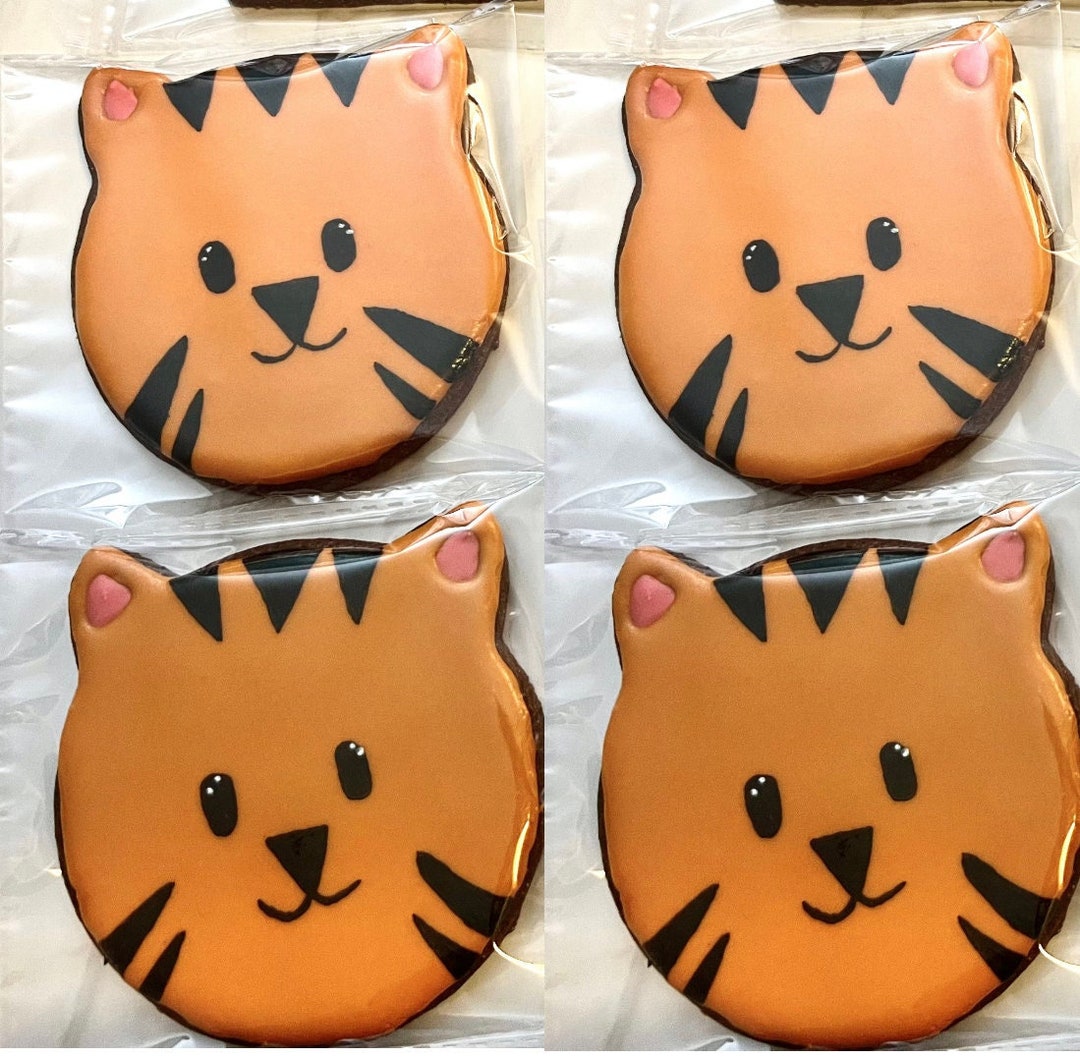 Tiger Sugar Cookie-animal Decorated Sugar Cookie-jungle Theme - Etsy