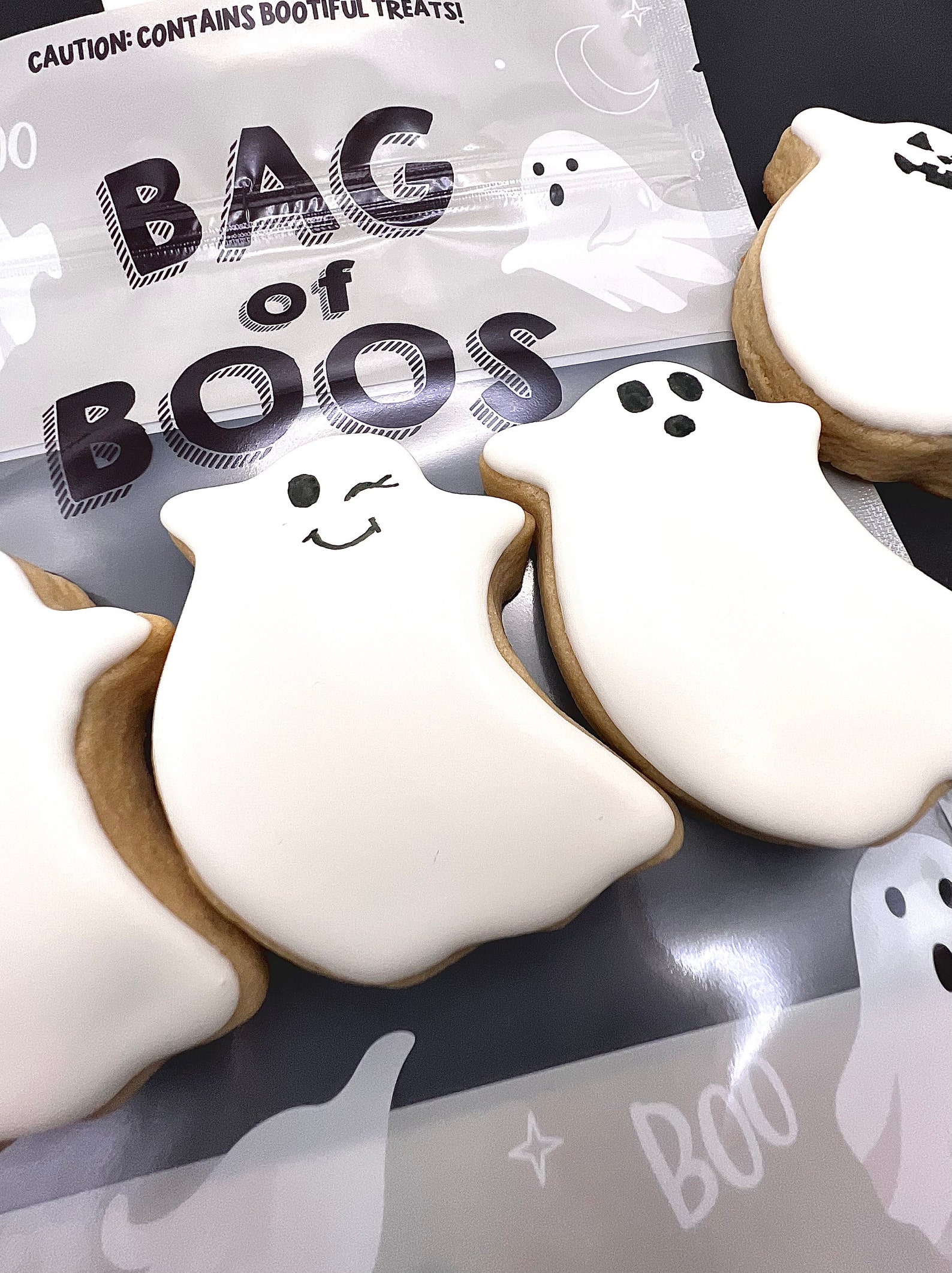 Halloween Cookies Bag of Boos Ghost Cookie - Etsy