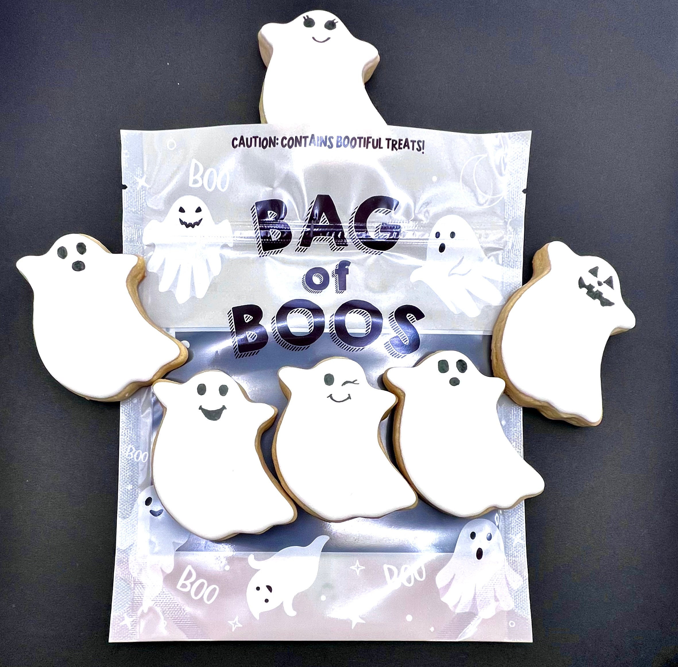 Halloween Cookies Bag of Boos Ghost Cookie - Etsy