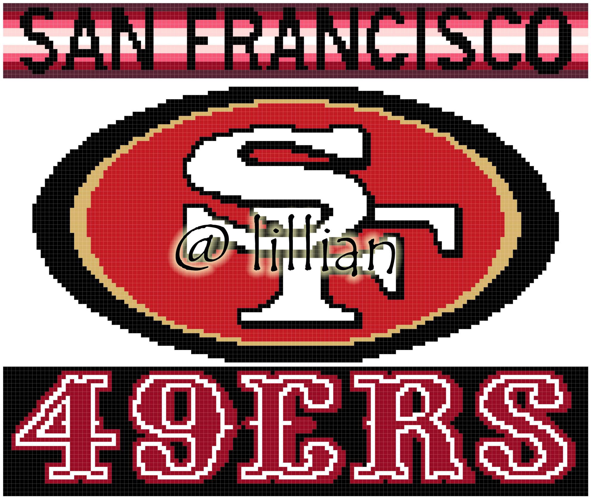 NFL SAN FRANCISCO 49ERS Cross Stitch Pattern Chart P D F - Etsy
