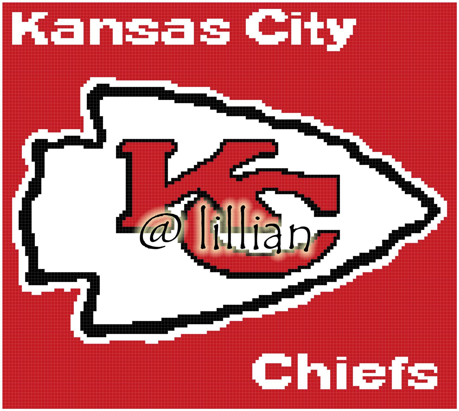 NFL KANSAS City CHIEFS Cross Stitch Pattern Chart P D F - Etsy