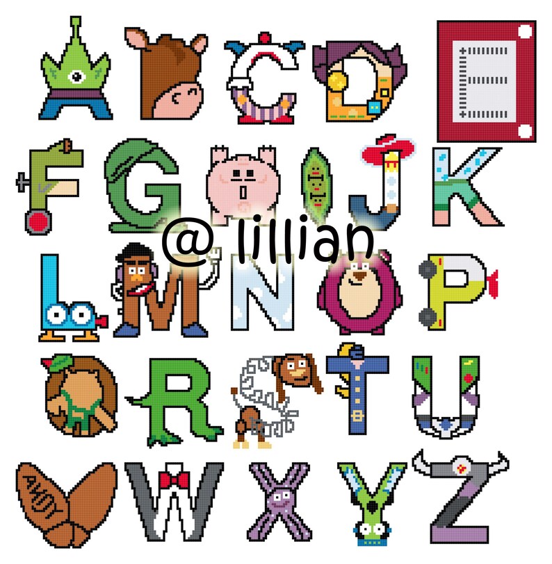 TOY STORY Friends Alphabet Alphabets Alphabetical ABC to Z - Etsy UK