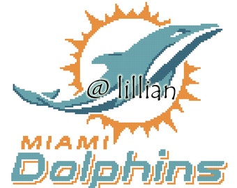 Miami Dolphins Cross Stitch Pattern | Etsy