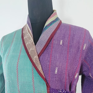 Long Handmade Traditional Angrakha Style Vintage Coat Toast Jacket With ...