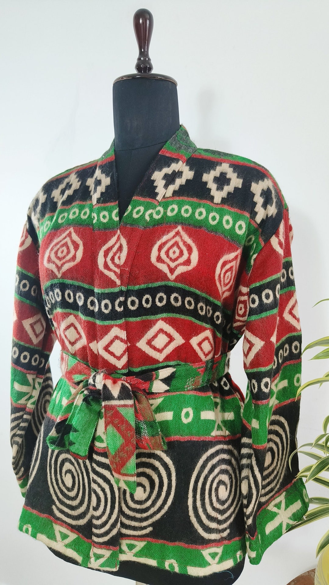 Unisex Handmade Yak Wool Blend Kimono Style Short Jacket | Multi Colour ...