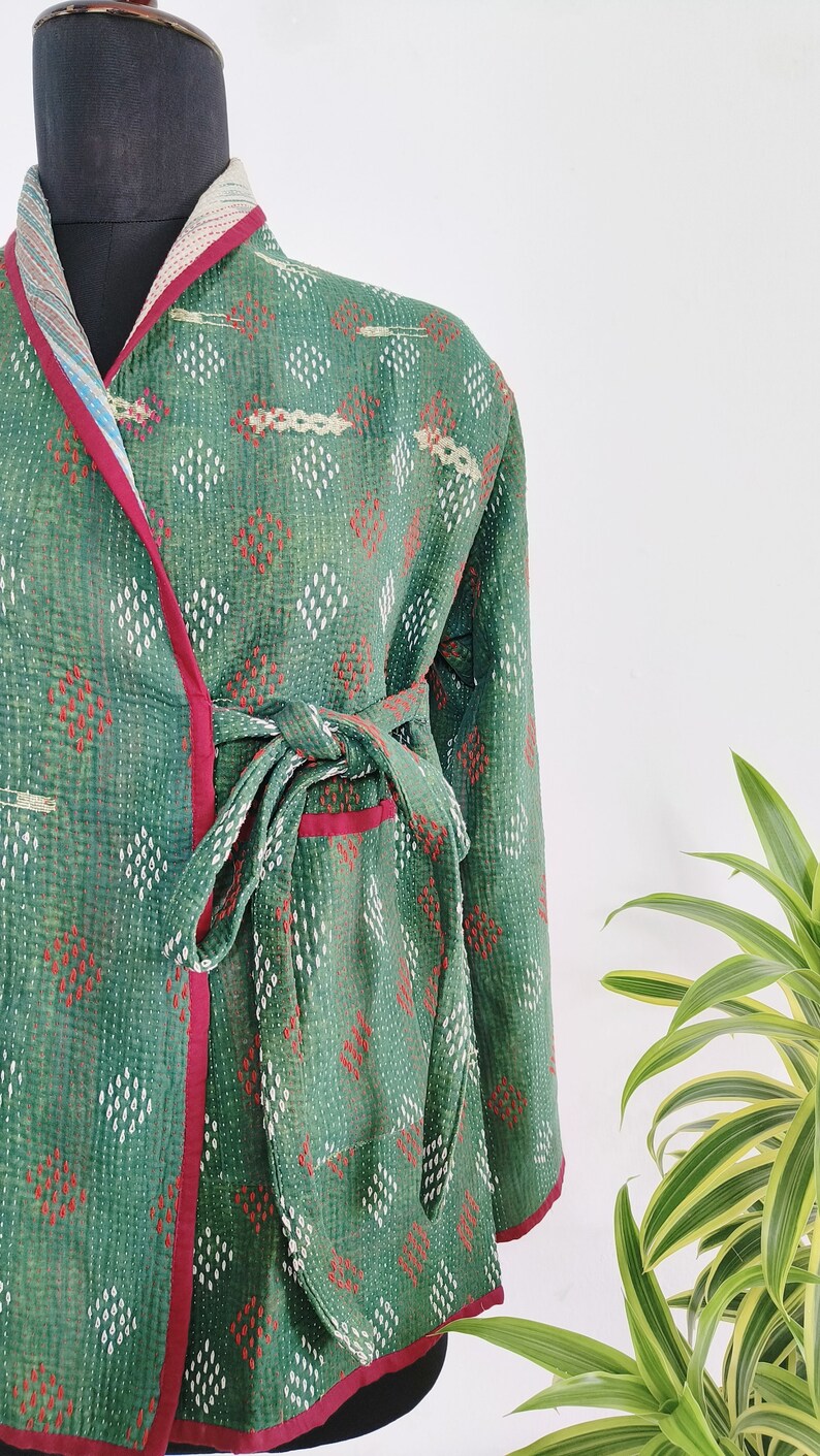 Short Vintage Angrakha Style Toast Jacket With Side Dori Tie-up and ...