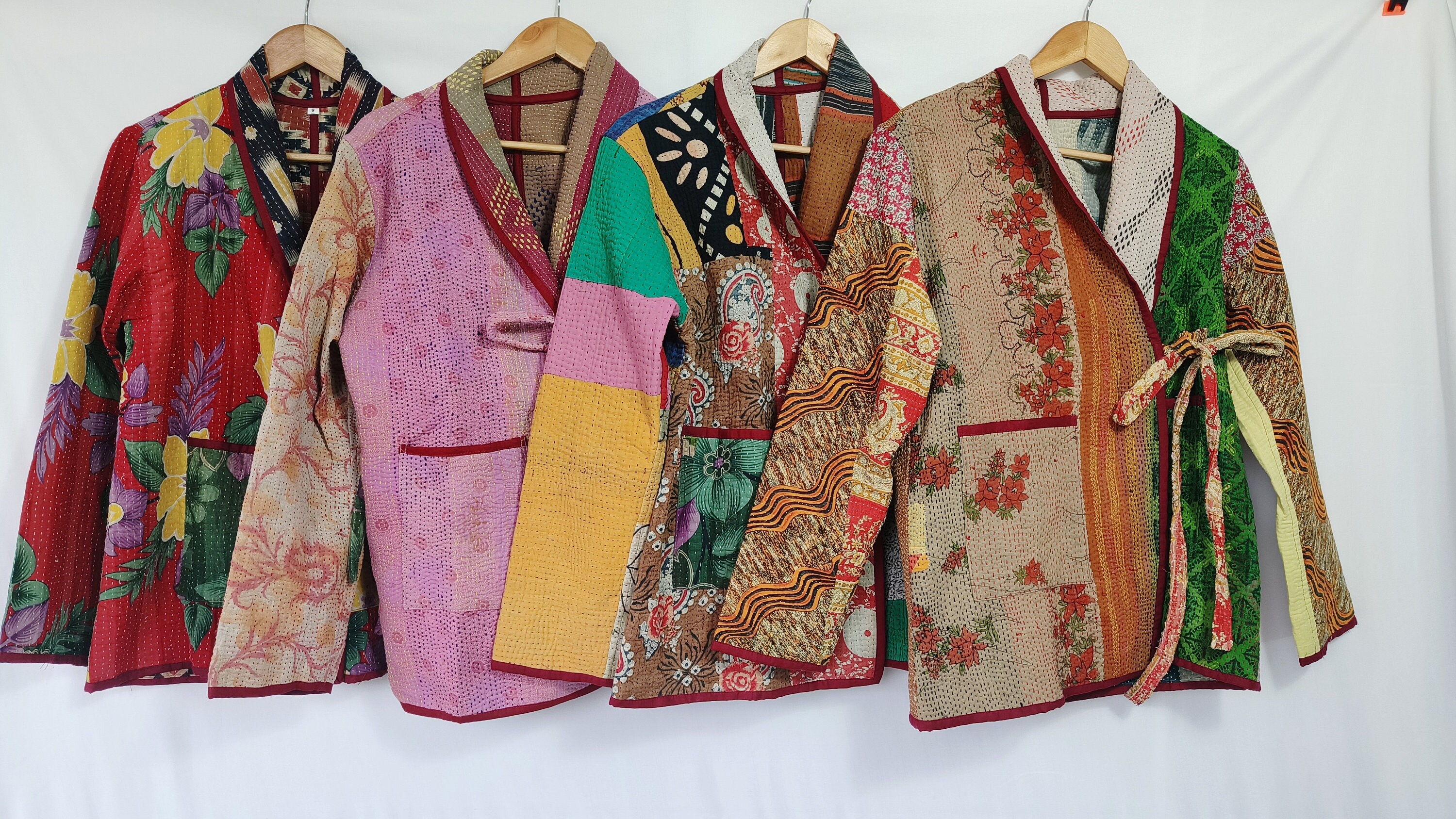 Short Vintage Angrakha Style Toast Jacket With Side Dori Tie-up and ...