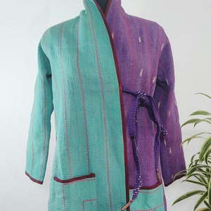 Long Handmade Traditional Angrakha Style Vintage Coat Toast Jacket With ...