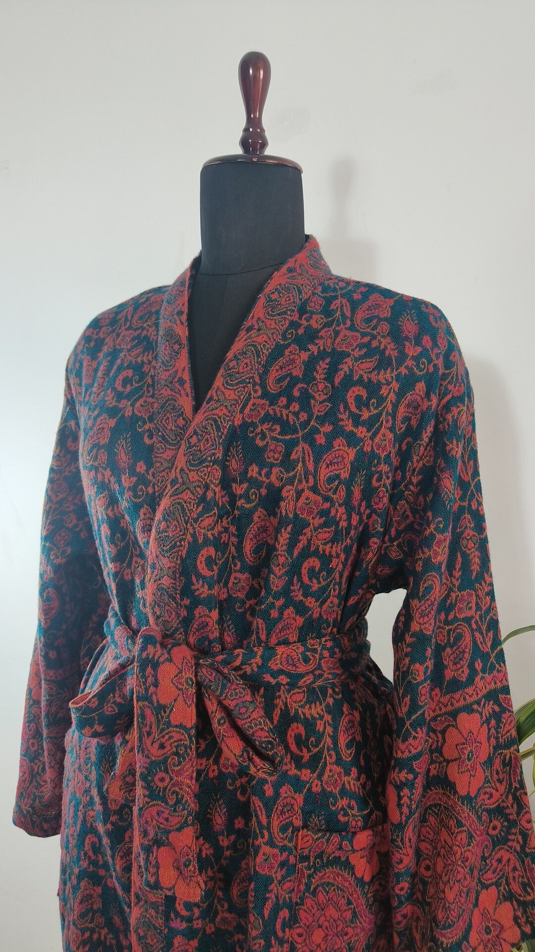 Unisex Handmade Yak Wool Mix Kimono/house Lounge Robe | Classic Deep ...