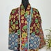 Vintage Kantha Open Short Jacket With Broad Collar and Front Pockets in ...