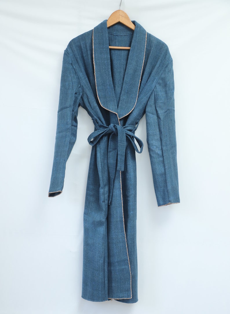 Men's Merino Wool Lapelled Kimono House Lounge Robe - Etsy