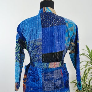 Short Silk Kimono Style Short Jacket With Pockets and Tie-up in ...