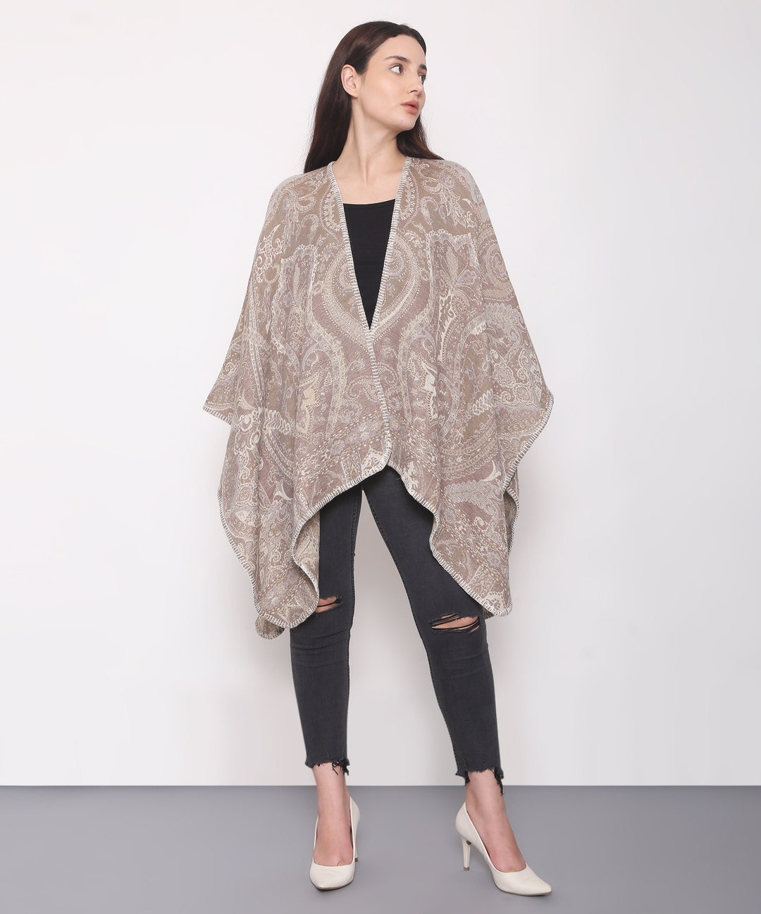 Boiled Merino Wool Cape | Cozy and Chic Women's Outerwear Shawl Wrap ...