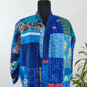 Short Silk Kimono Style Short Jacket With Pockets and Tie-up in ...