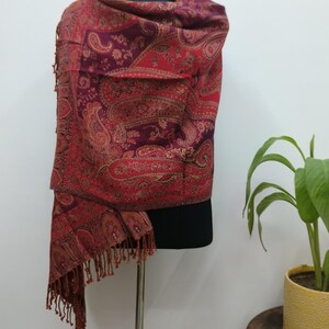 Cozy and Luxurious Boiled Merino Wool Reversible Shawl Women's Winter ...